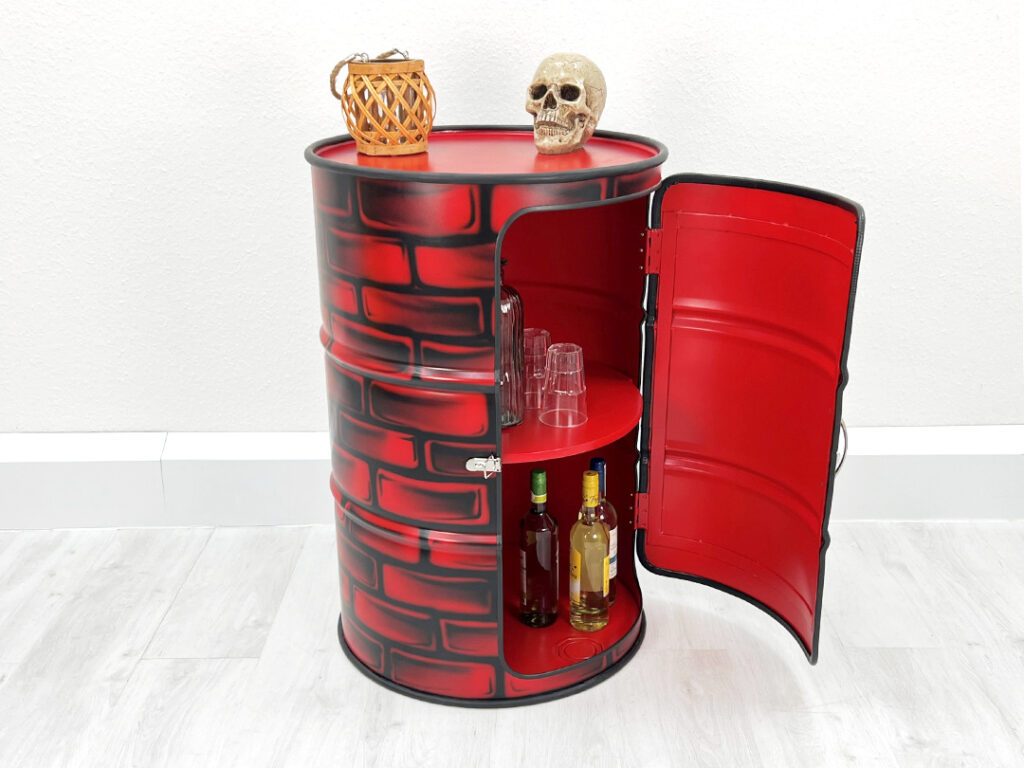 Barrel house bar "Jules" - Tonnentumult - round cabinet made of 200l drum