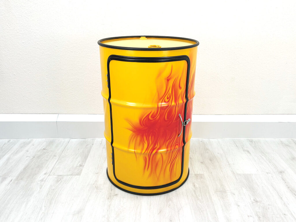 Barrel shelves & cabinets - Tonnentumult upcycling oil drum wall shelve