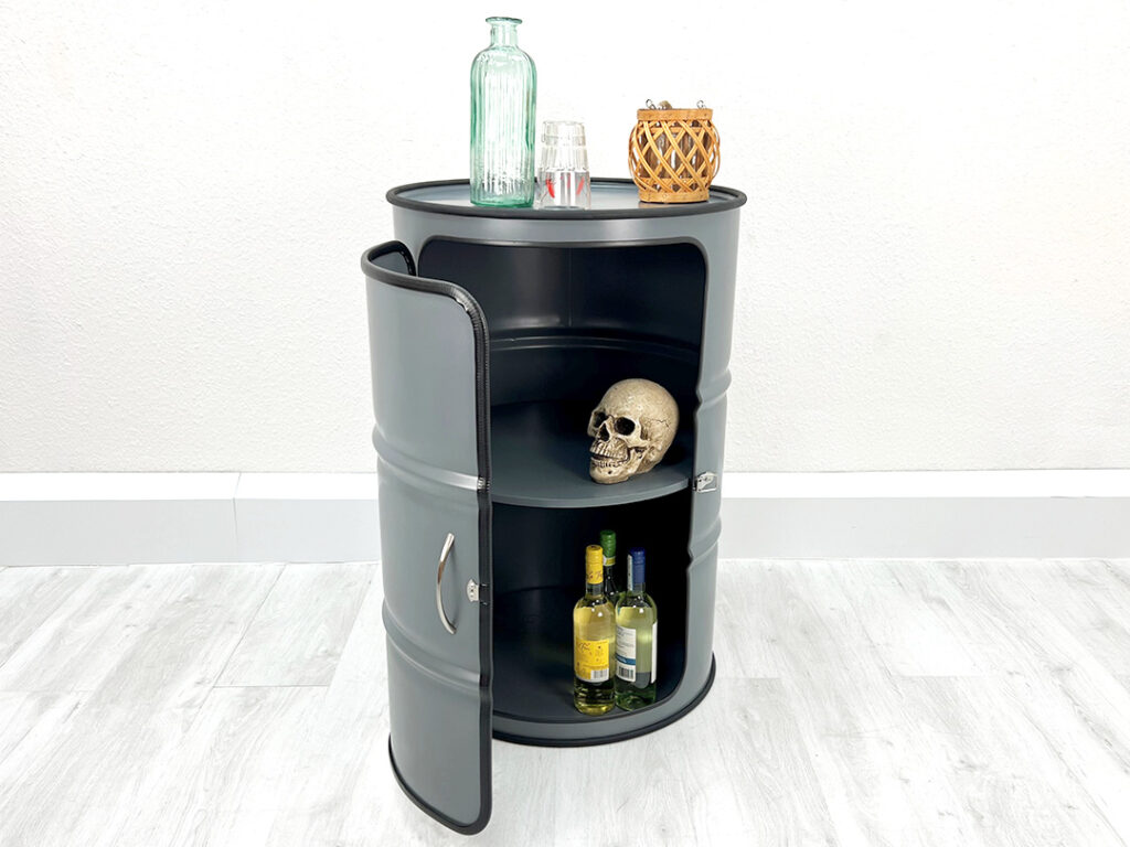 Barrel house bar "Jules" - Tonnentumult - round cabinet made of 200l drum