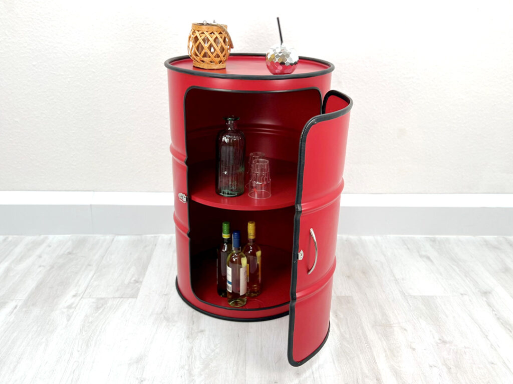 Barrel house bar "Jules" - Tonnentumult - round cabinet made of 200l drum