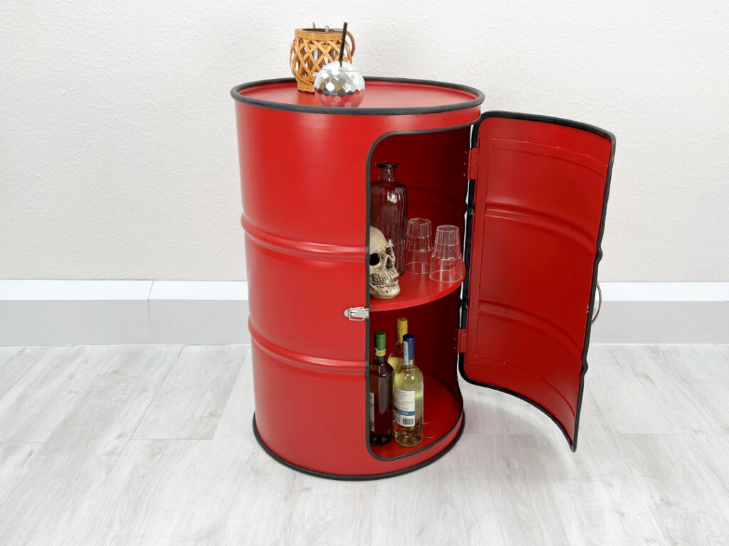 Barrel house bar "Jules" - Tonnentumult - round cabinet made of 200l drum