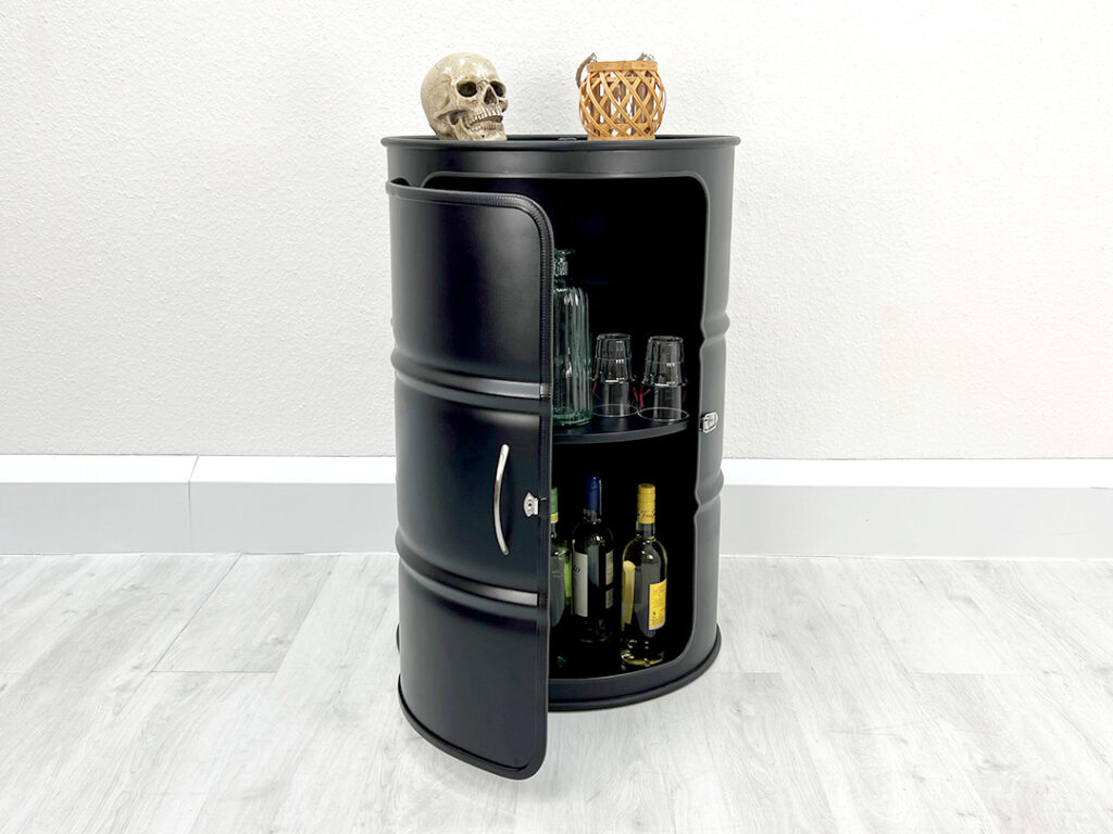 Barrel house bar "Jules" - Tonnentumult - round cabinet made of 200l drum