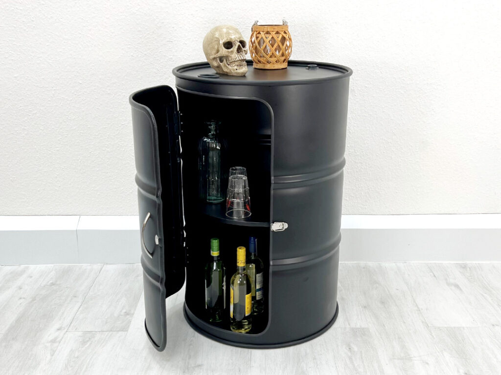Barrel house bar "Jules" - Tonnentumult - round cabinet made of 200l drum