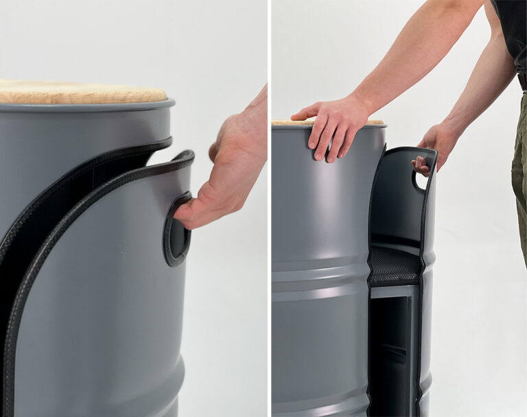 Oil drum table & chair set "Wim" - Tonnentumult oil dum furniture store