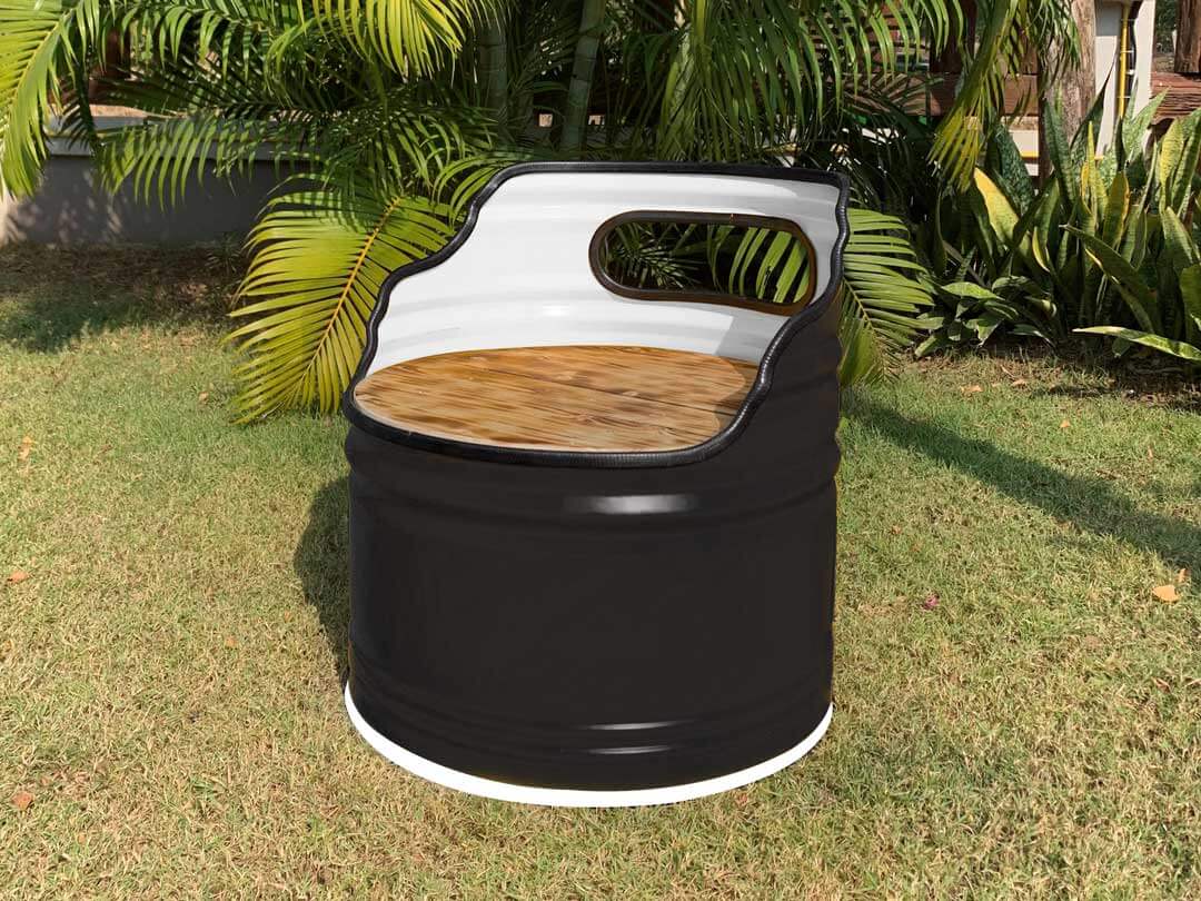 Oil drum seats - Tonnentumult oil drum furniture: chairs, sofas & stools